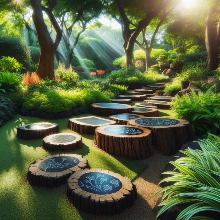 20 Tree Stump Stepping Stone Ideas for an Enchanting Garden Path