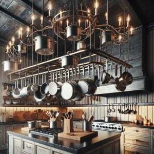 20 Repurpose Hanging Pot Rack Ideas for a Creative Kitchen Makeover