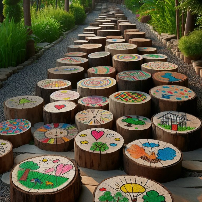 20 Tree Stump Stepping Stone Ideas for an Enchanting Garden Path