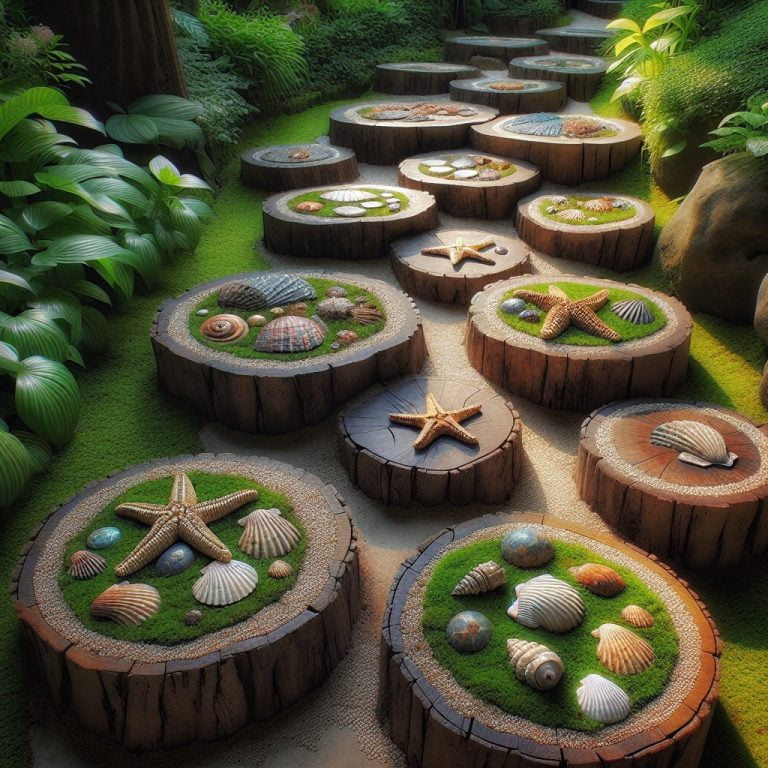 20 Tree Stump Stepping Stone Ideas for an Enchanting Garden Path