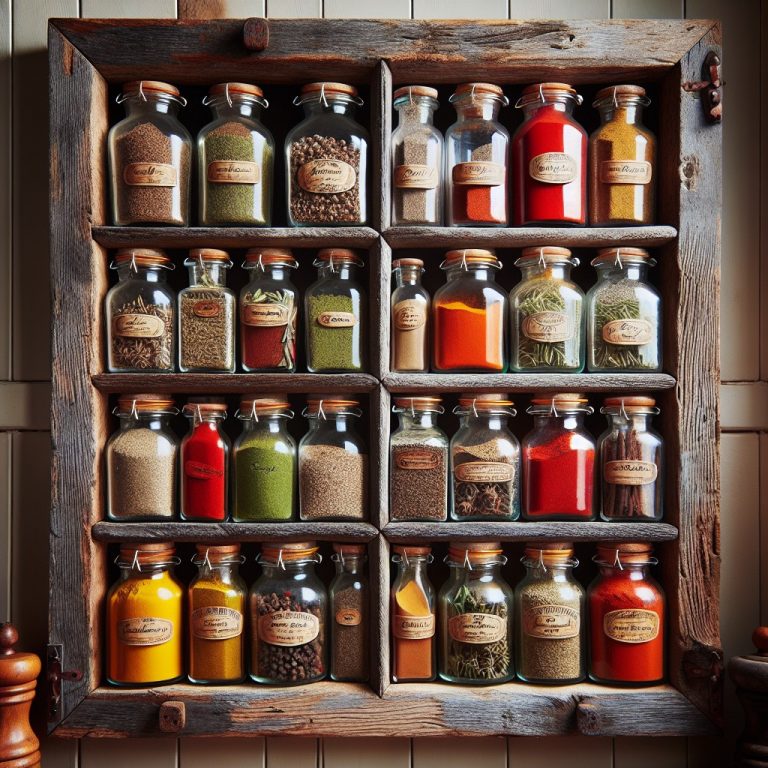 30 Rustic Spice Rack Ideas for Stylish Kitchen Organization