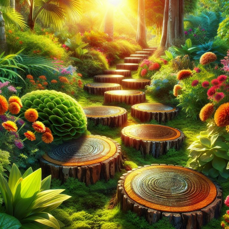 20 Tree Stump Stepping Stone Ideas for an Enchanting Garden Path