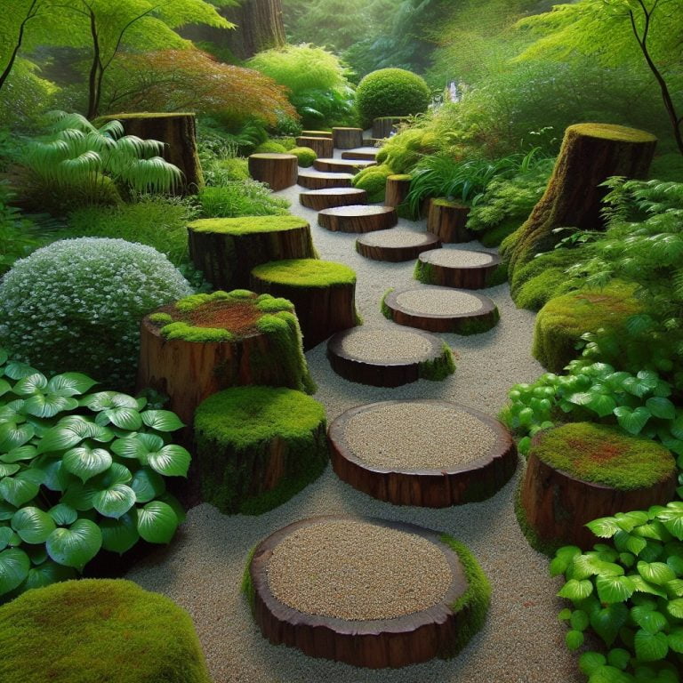 20 Tree Stump Stepping Stone Ideas for an Enchanting Garden Path