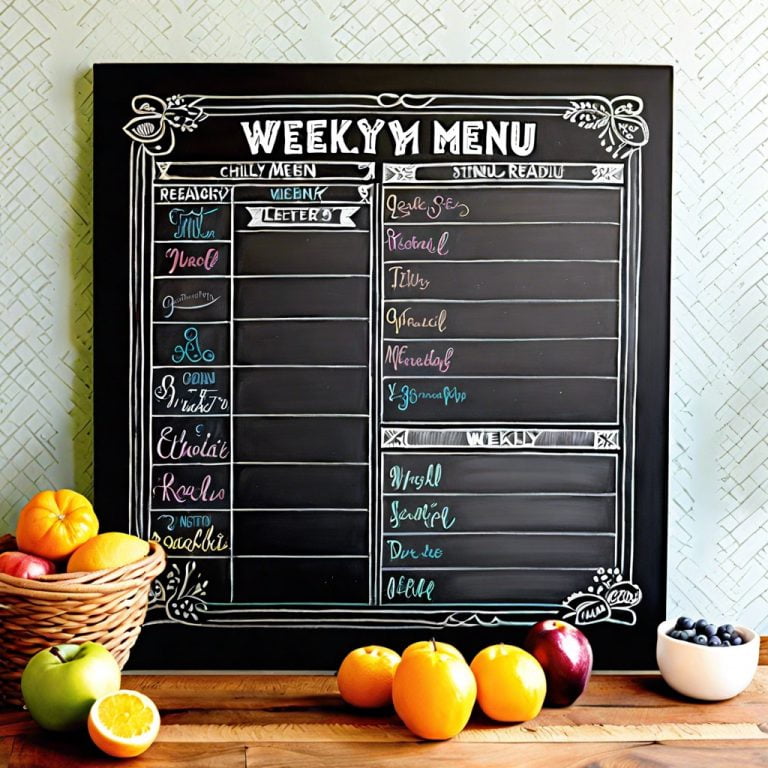 15 Chalkboard Weekly Menu Ideas for Your DIY Kitchen Project
